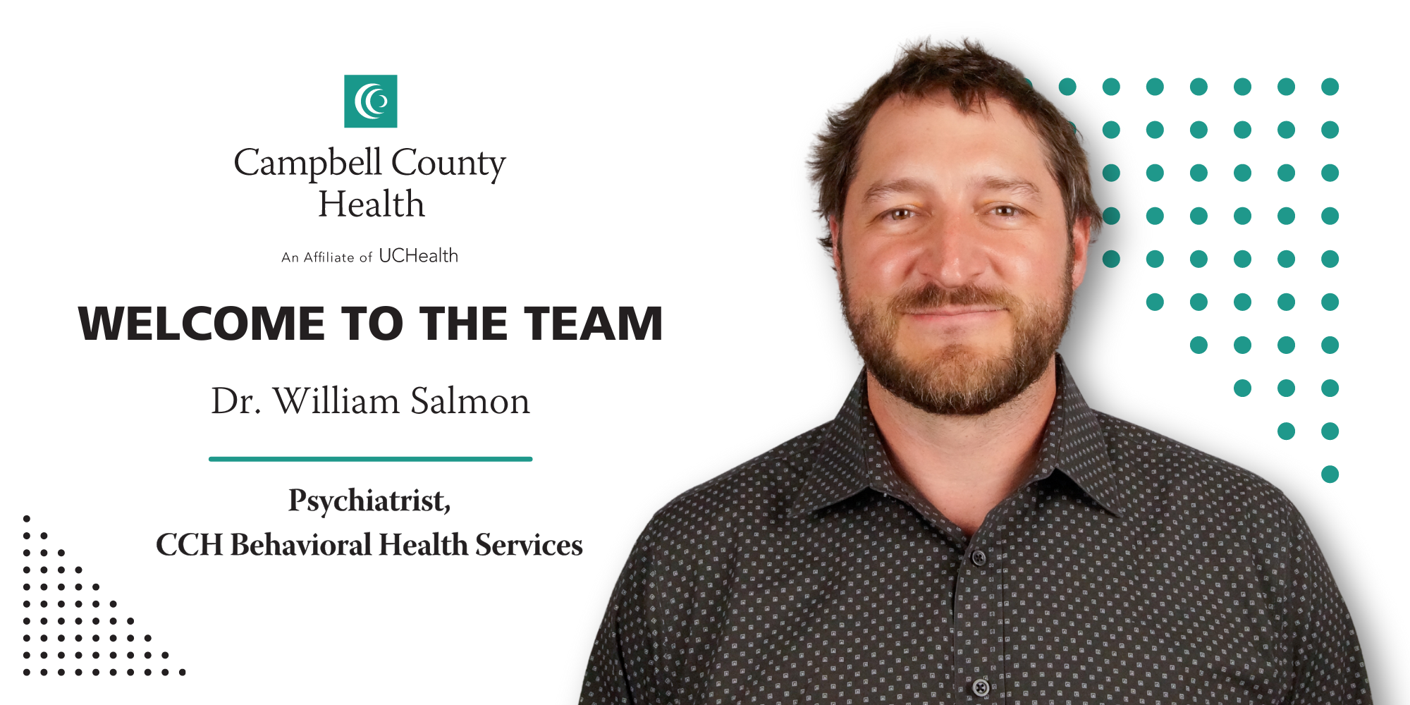 Dr. William Salmon Joins CCH Behavioral Health Services as a Psychiatrist